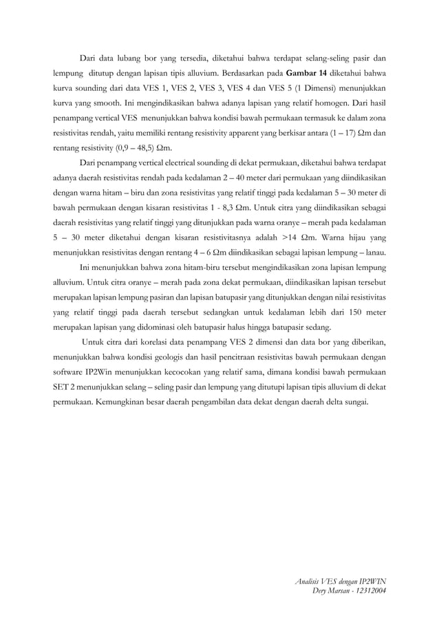 Analisis VES Resistivity dengan IP2WIN | PDF