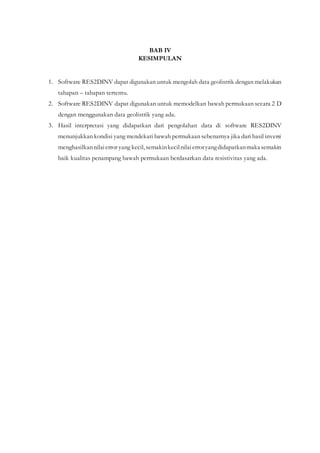 Pengolahan Data Resistivity dengan RES2DINV | DOCX