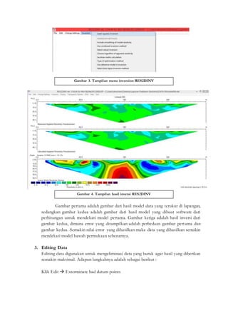 Pengolahan Data Resistivity dengan RES2DINV | DOCX