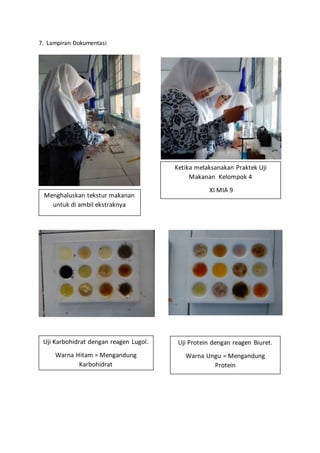 Biologi - Laporan Uji Zat Makanan | PDF