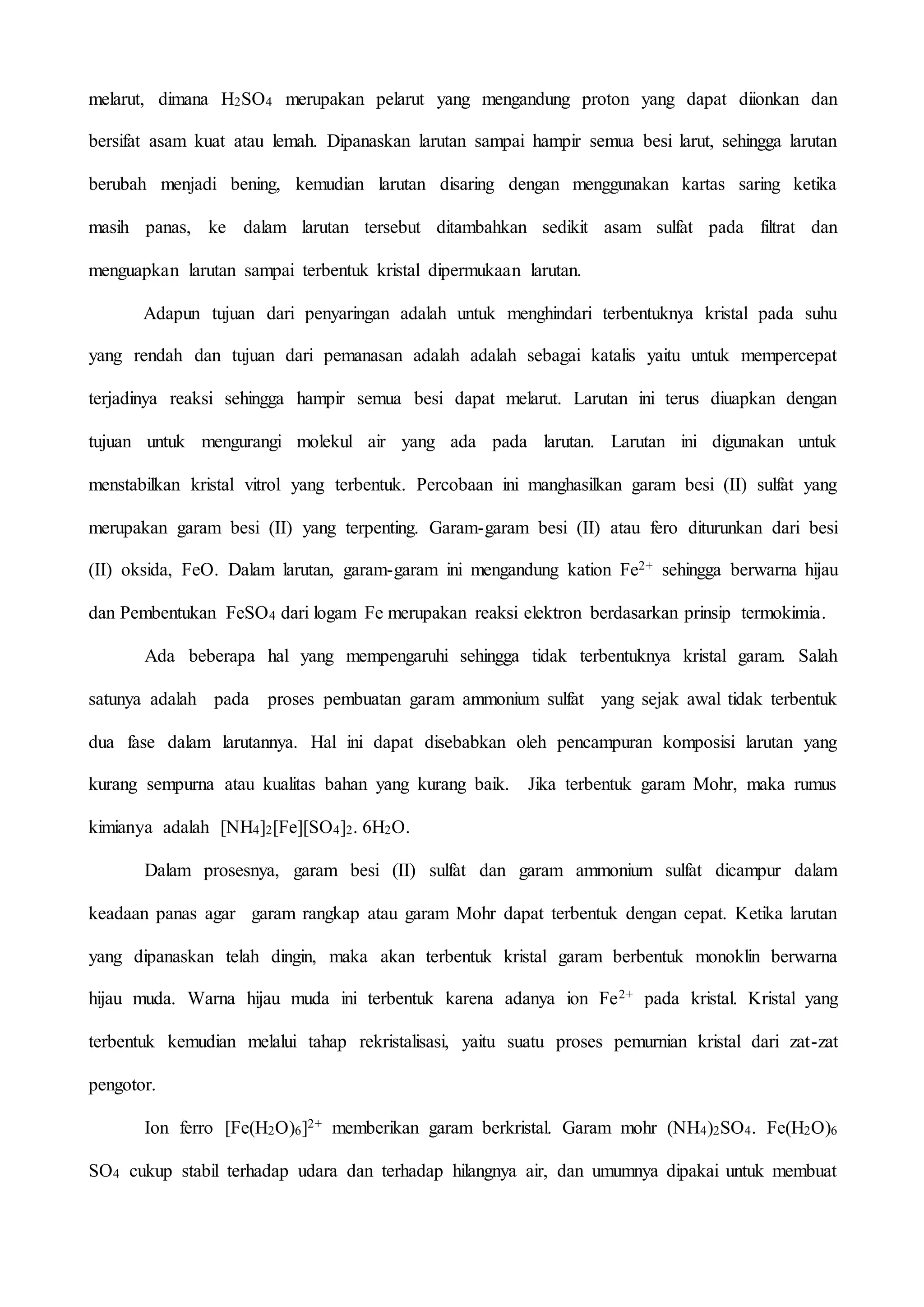 Laporan prakytikum kimia anorganik | DOCX