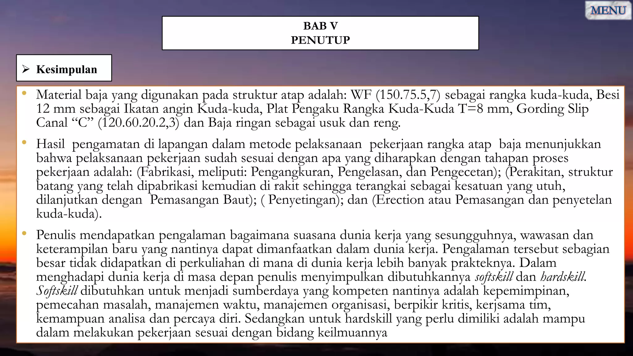 LAPORAN PKL STRUKTUR KUDA-KUDA BAJA WF | PPTX