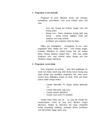 PRAKTEK SERAT TEKSTIL MENENTUKAN JENIS SERAT TEKSTIL | DOCX