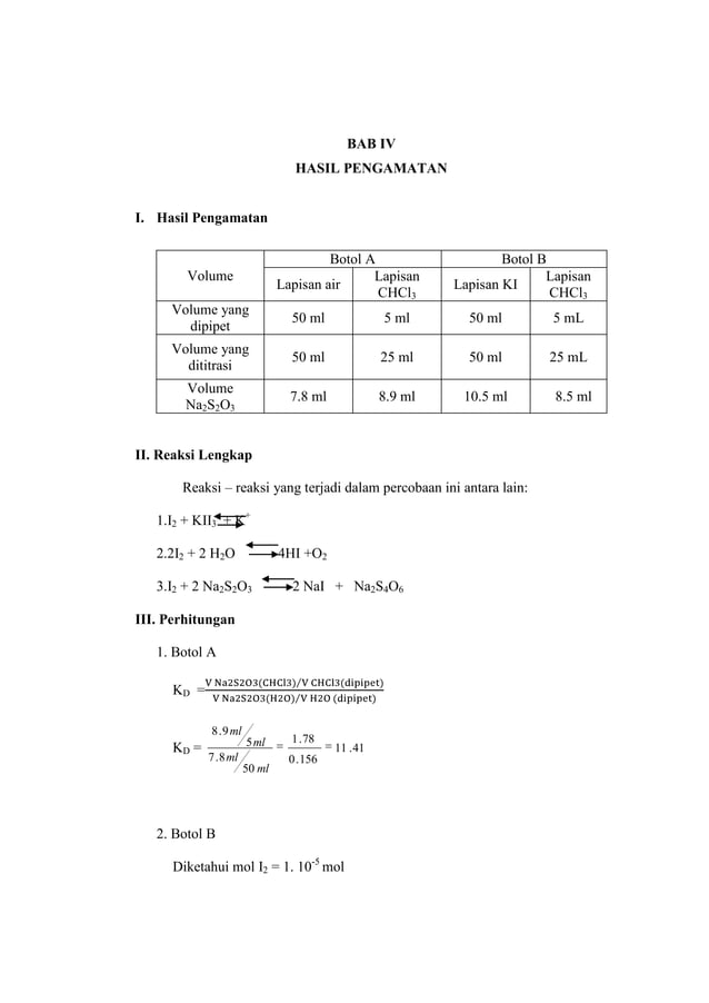 Laporan praktikum kesetimbangan kimia | DOCX