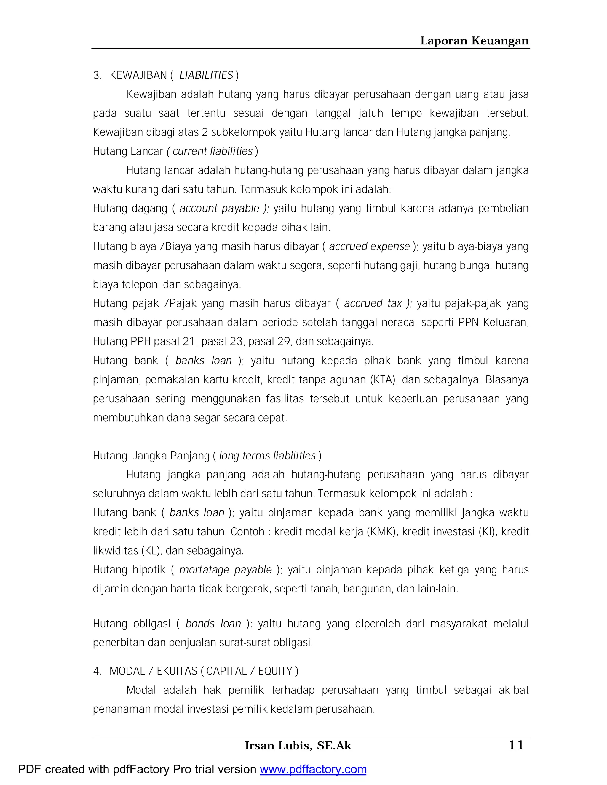 Laporan keuangan | PDF