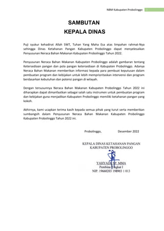 Neraca Bahan Makanan Probolinggo | PDF
