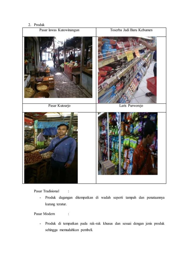 Laporan observasi pasar tradisional dan pasar modern | DOCX