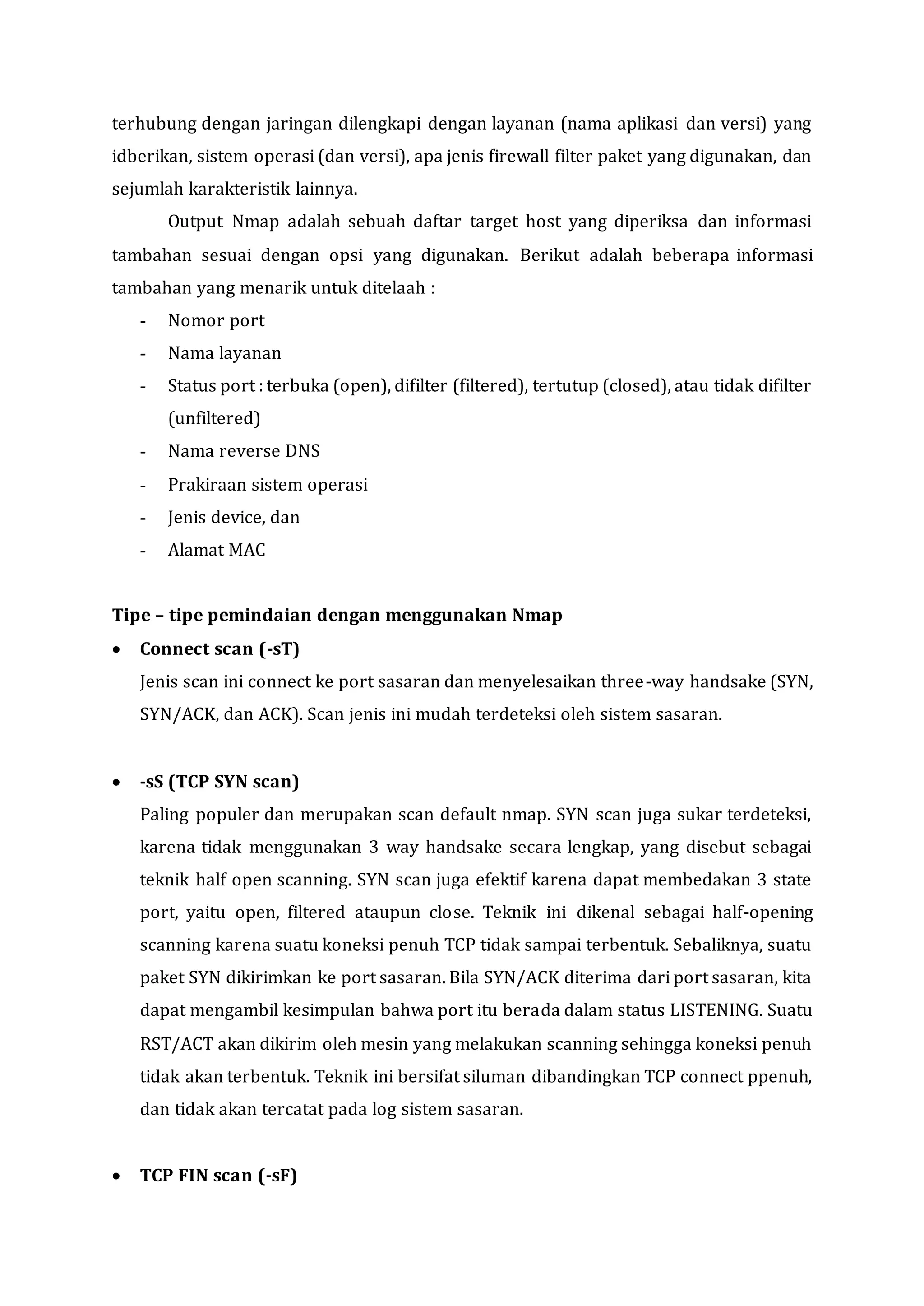 LAPORAN PENDAHULUAN NETWORK SCANNER & NETWORK PROBING | DOCX