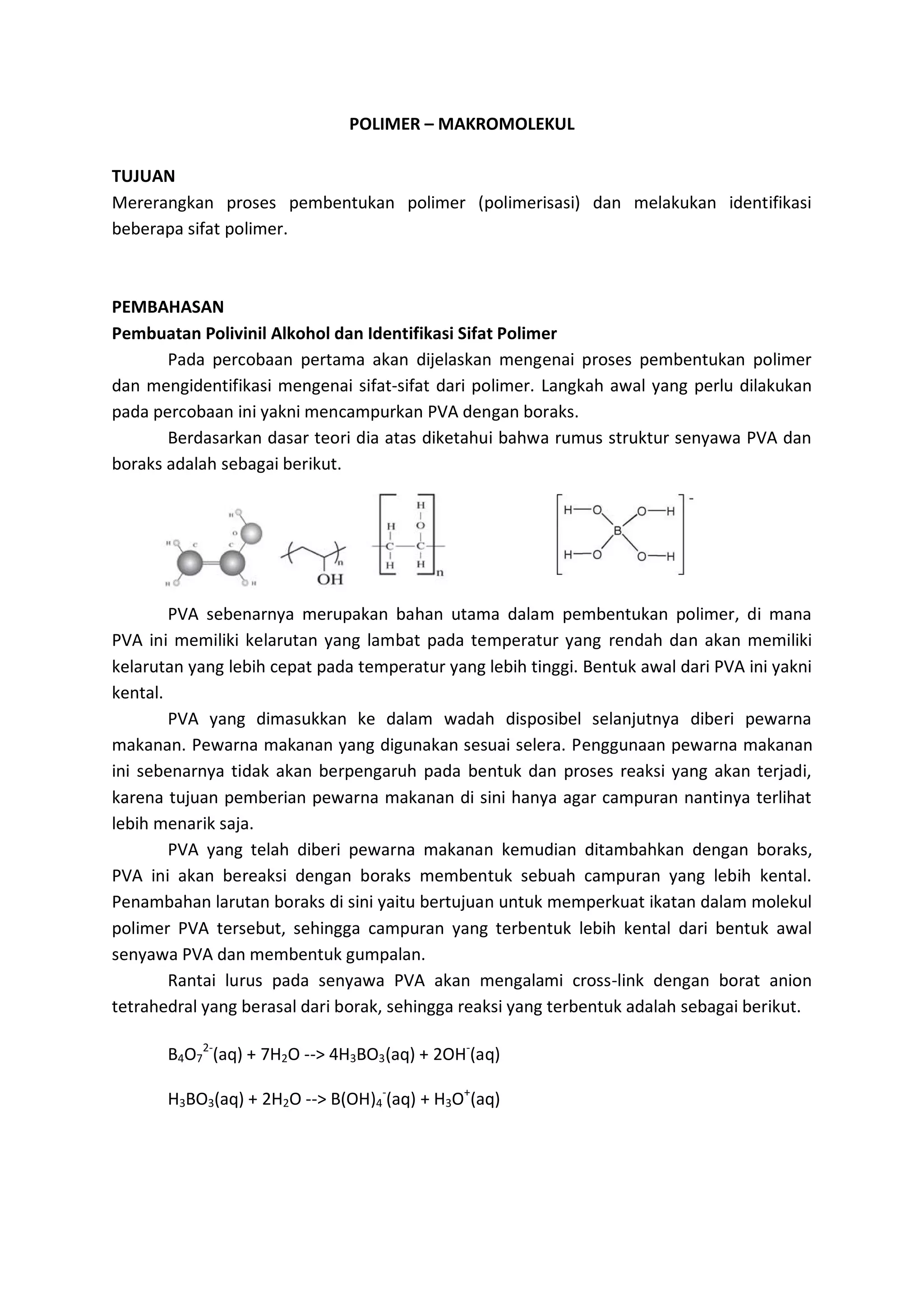 Laporan polimer makromolekul | PDF