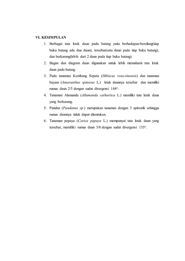Laporan Praktikum 3 Tata Letak Daun Rumus Daun Dan Diagram Daun