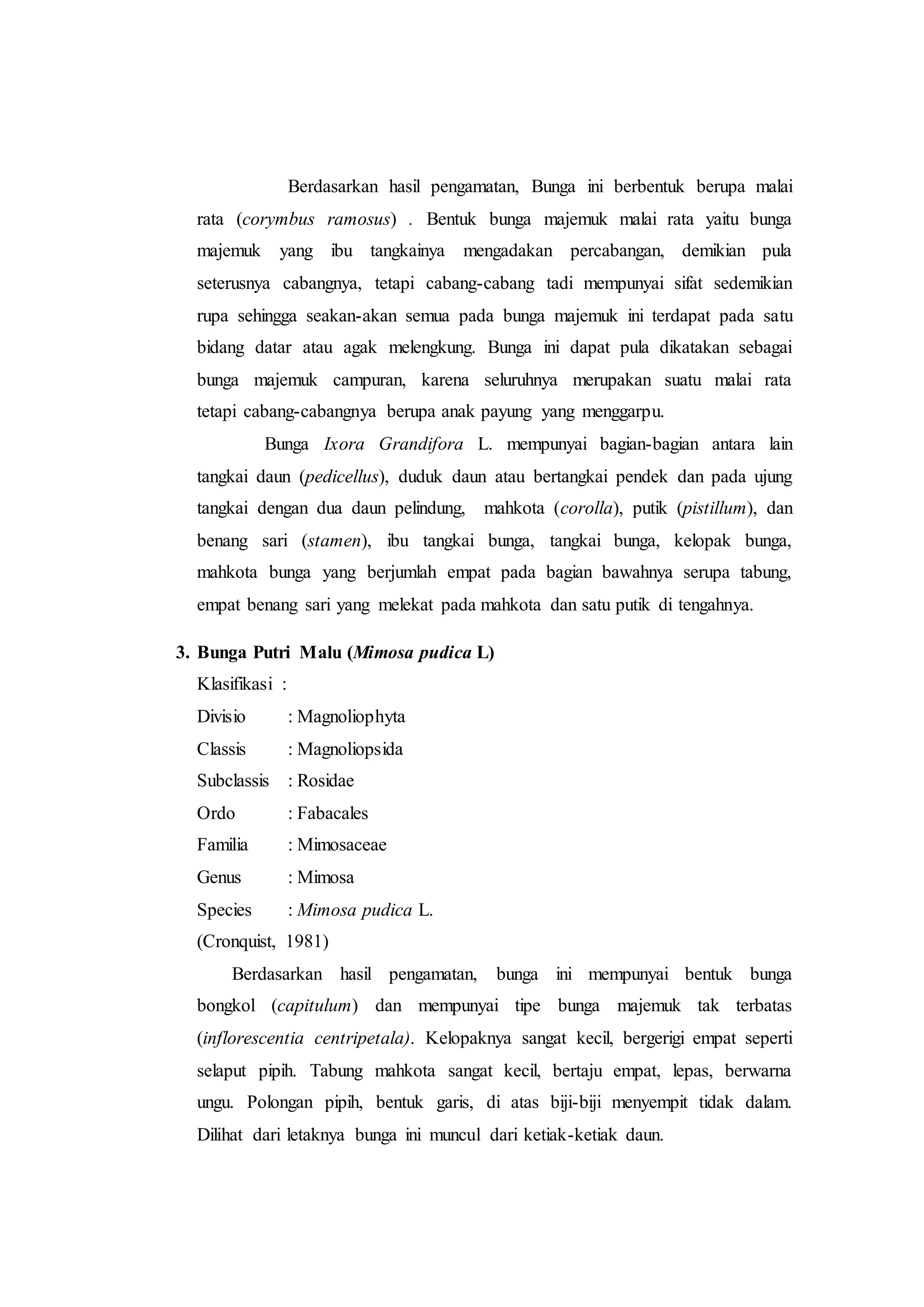 Laporan praktikum 6 bunga majemuk (morfologi tumbuhan) | DOCX