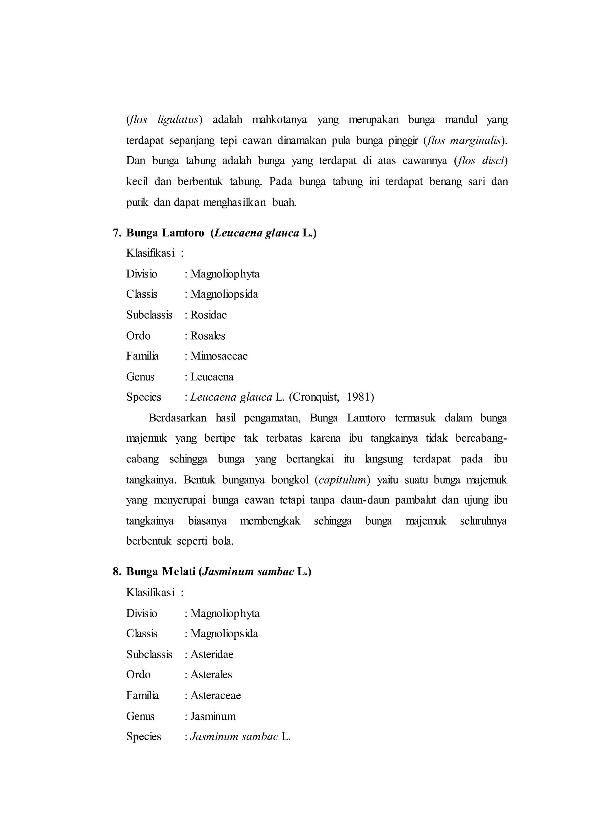 Laporan praktikum 6 bunga majemuk (morfologi tumbuhan) | DOCX