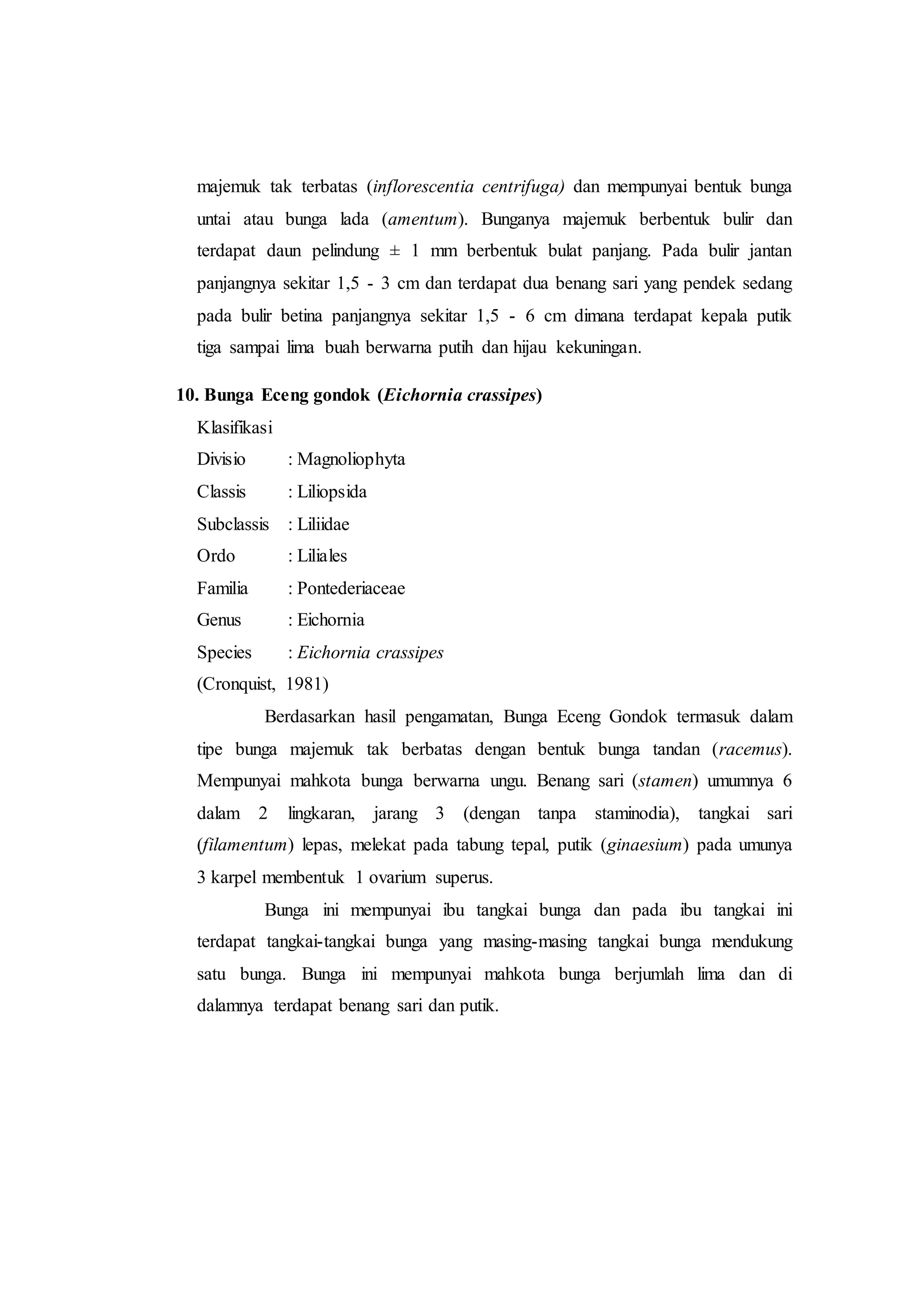 Laporan praktikum 6 bunga majemuk (morfologi tumbuhan) | DOCX