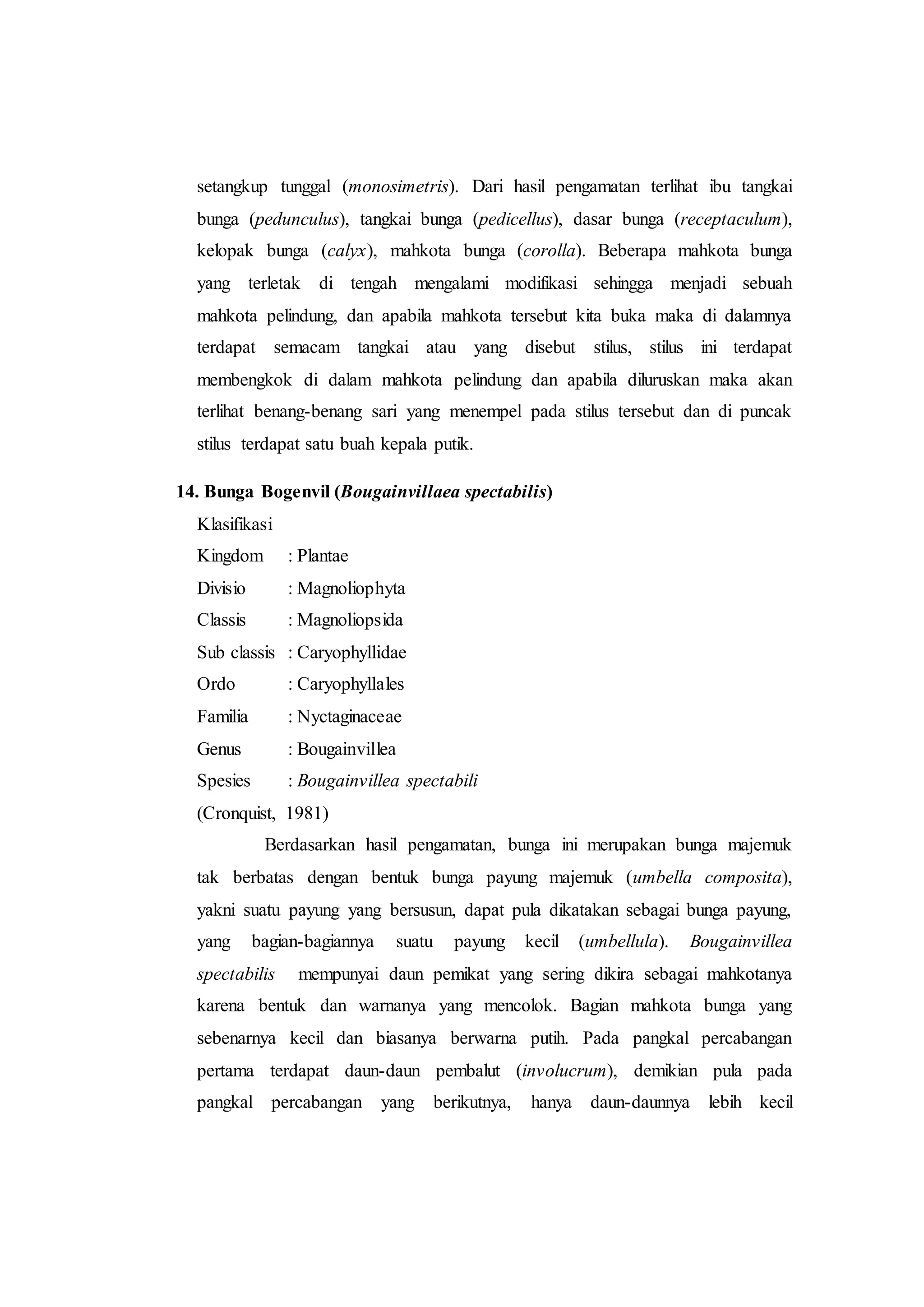Laporan praktikum 6 bunga majemuk (morfologi tumbuhan) | DOCX