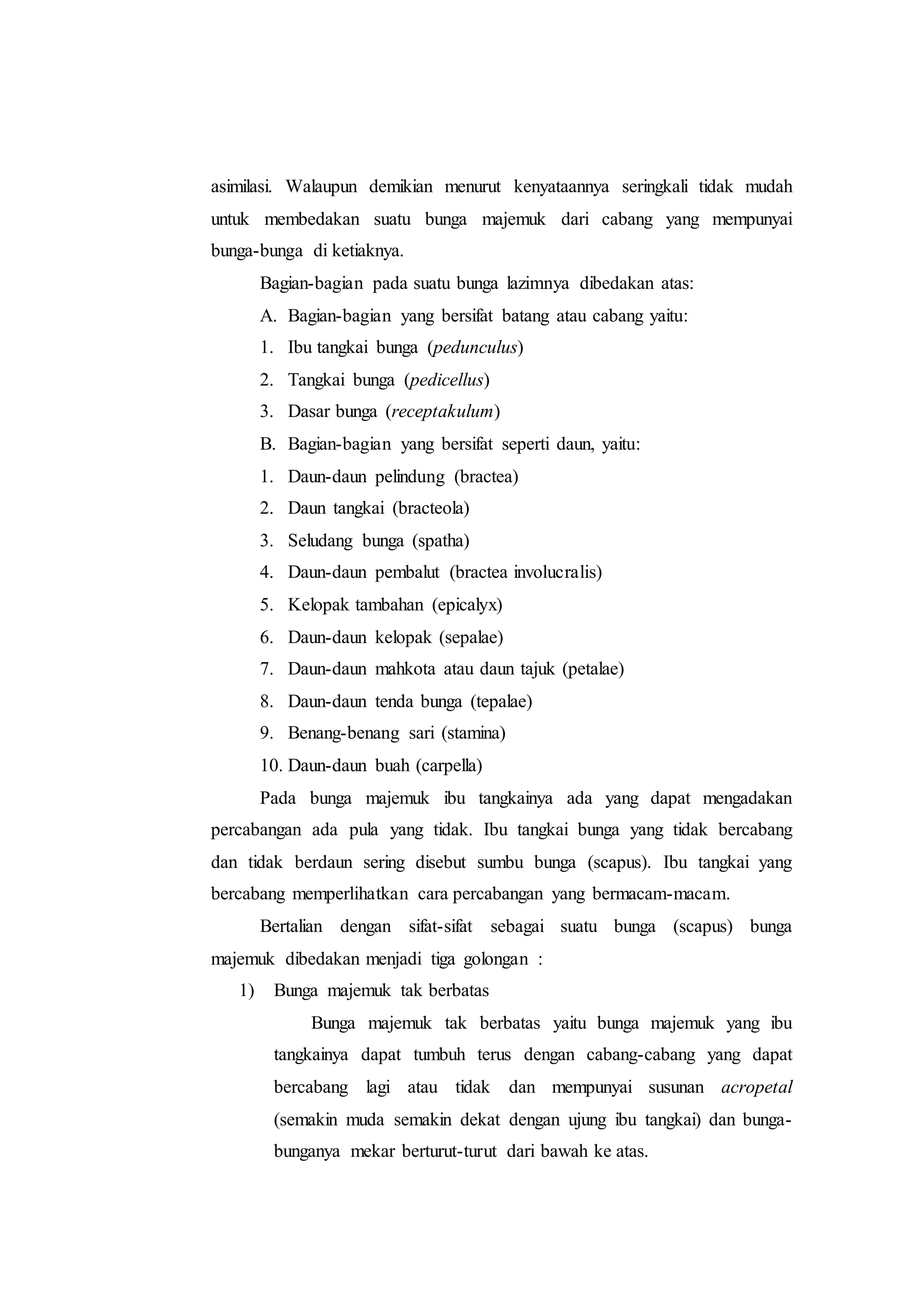 Laporan praktikum 6 bunga majemuk (morfologi tumbuhan) | DOCX