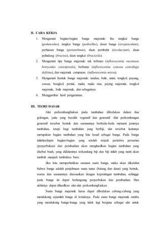 Laporan praktikum 6 bunga majemuk (morfologi tumbuhan) | DOCX