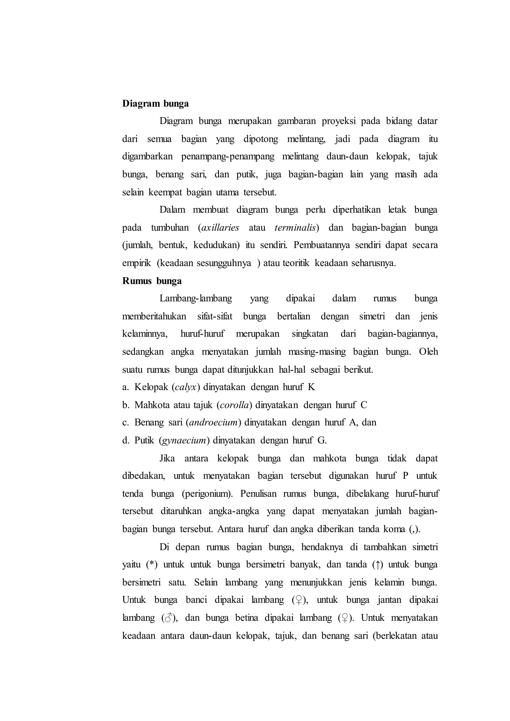 Laporan praktikum 7 rumus bunga dan diagram bunga (morfologi tumbuhan ...