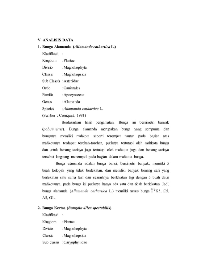 Laporan praktikum 7 rumus bunga dan diagram bunga (morfologi tumbuhan) | DOCX