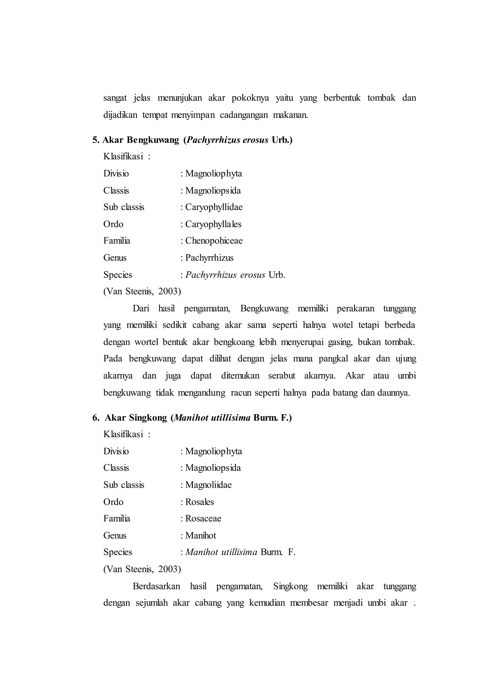 Laporan praktikum 8 akar dan modifikasinya (morfologi tumbuhan) | DOCX