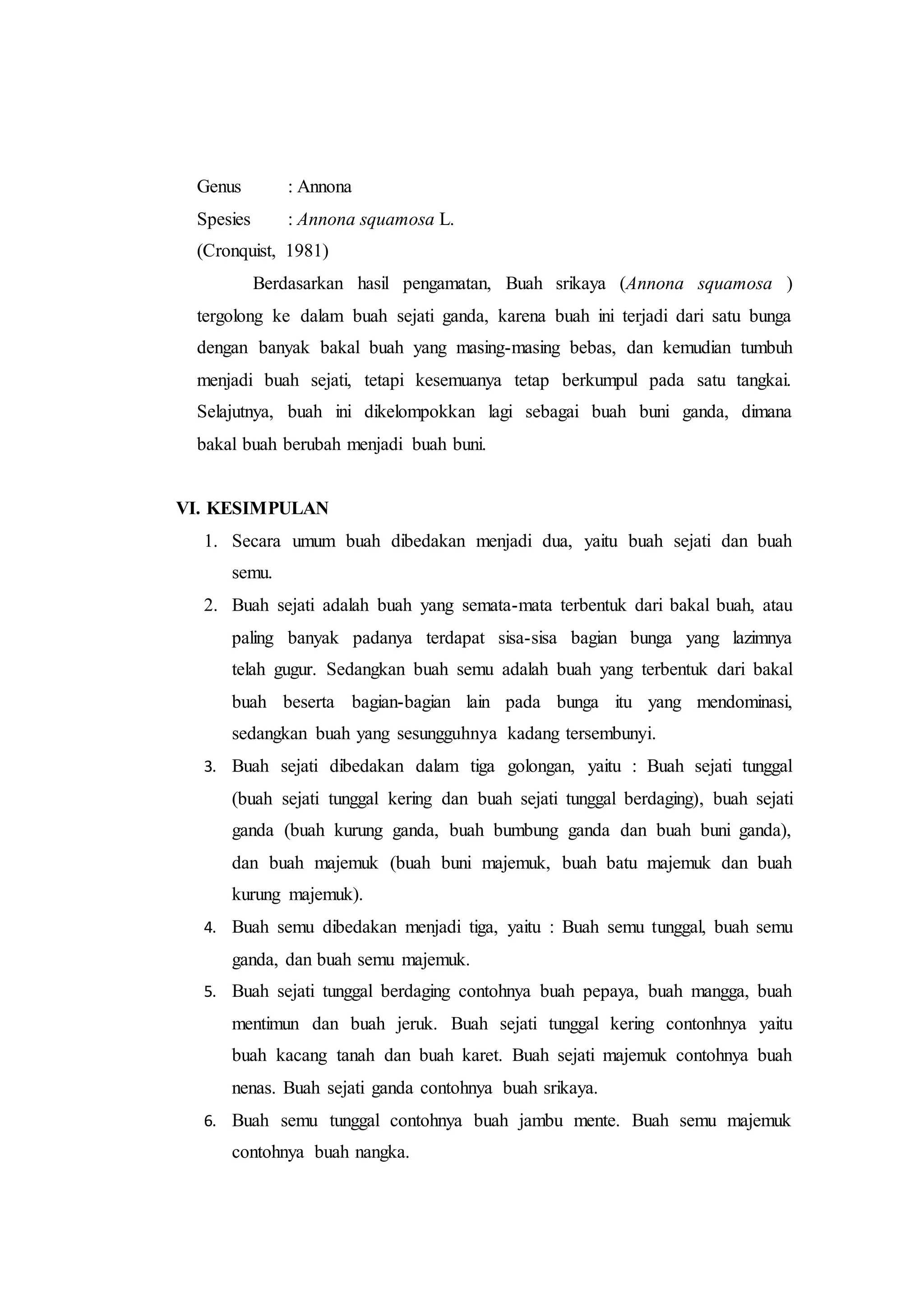 Laporan praktikum 10 buah dan biji (morfologi tumbuhan) | DOCX
