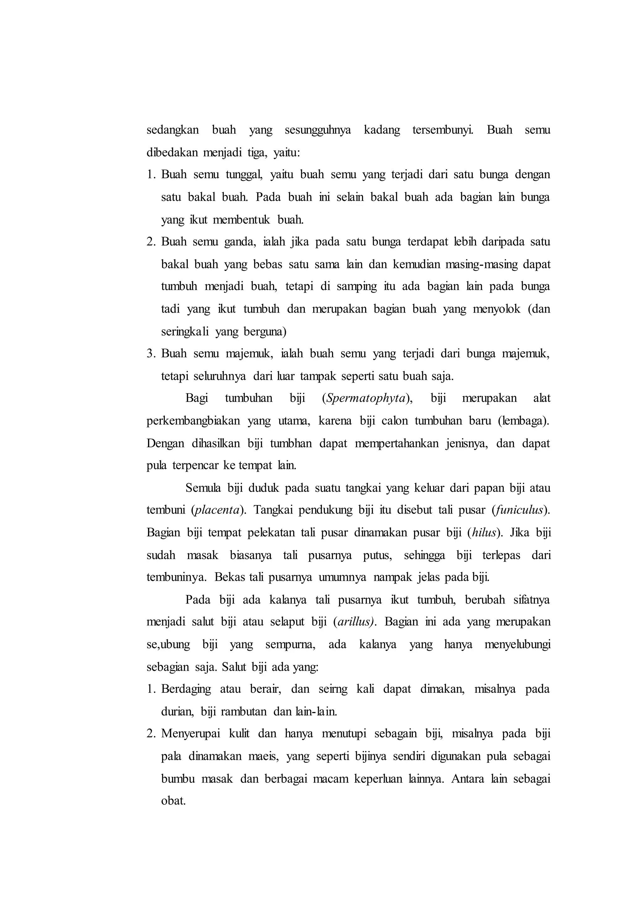 Laporan praktikum 10 buah dan biji (morfologi tumbuhan) | DOCX