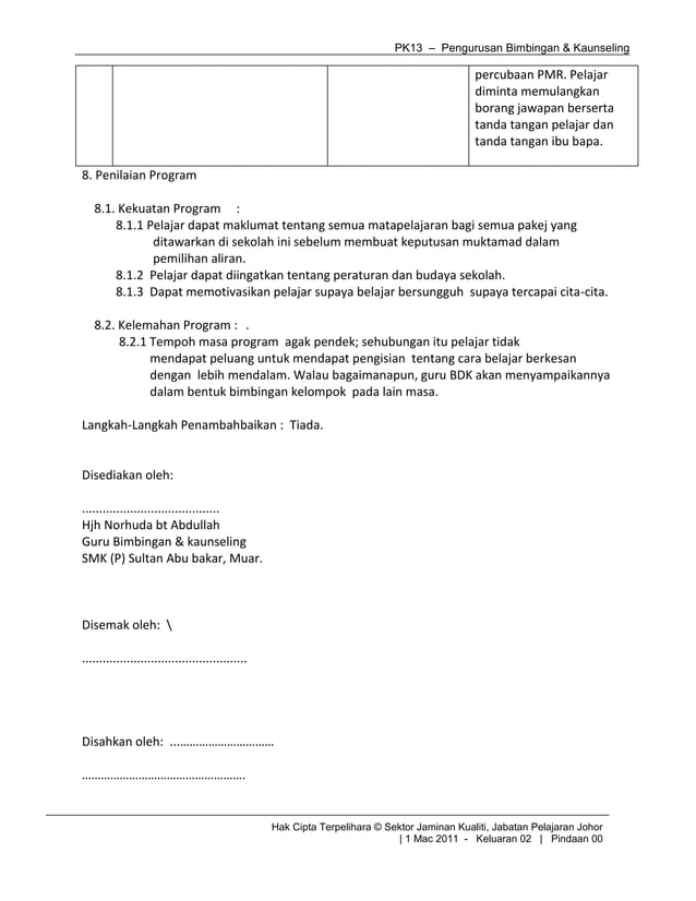 Laporan program-orientasi-ting-4-2012-spsk | PDF