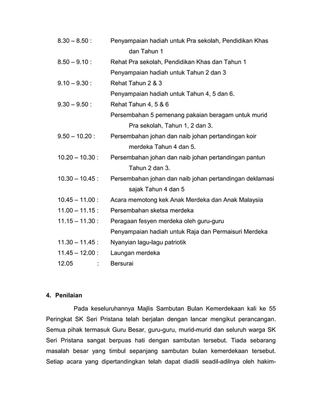 Laporan sambutan-bulan-kemerdekaan | DOC