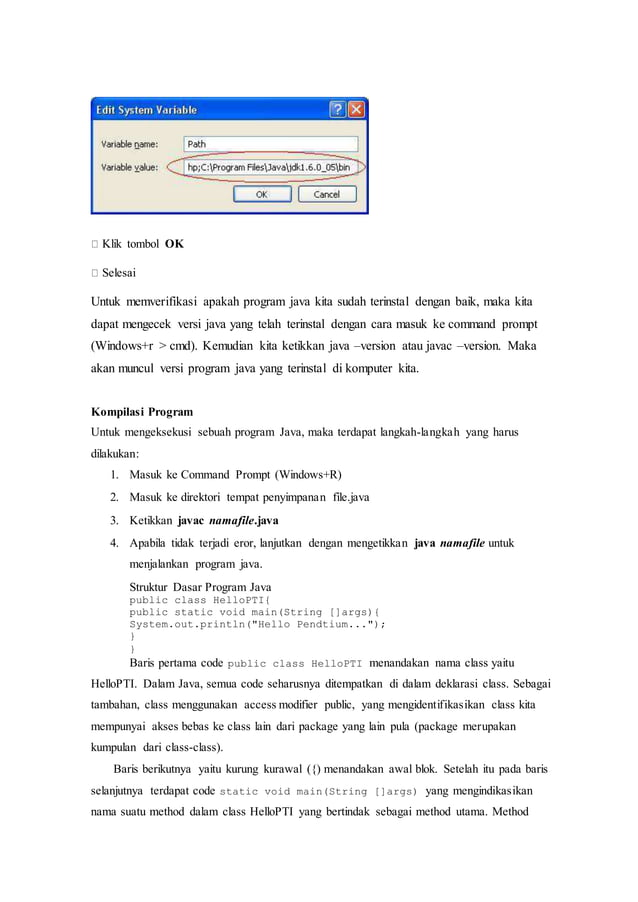 Laporan Modul 1 Praktikum Pemrograman Berbasis Objek | PDF