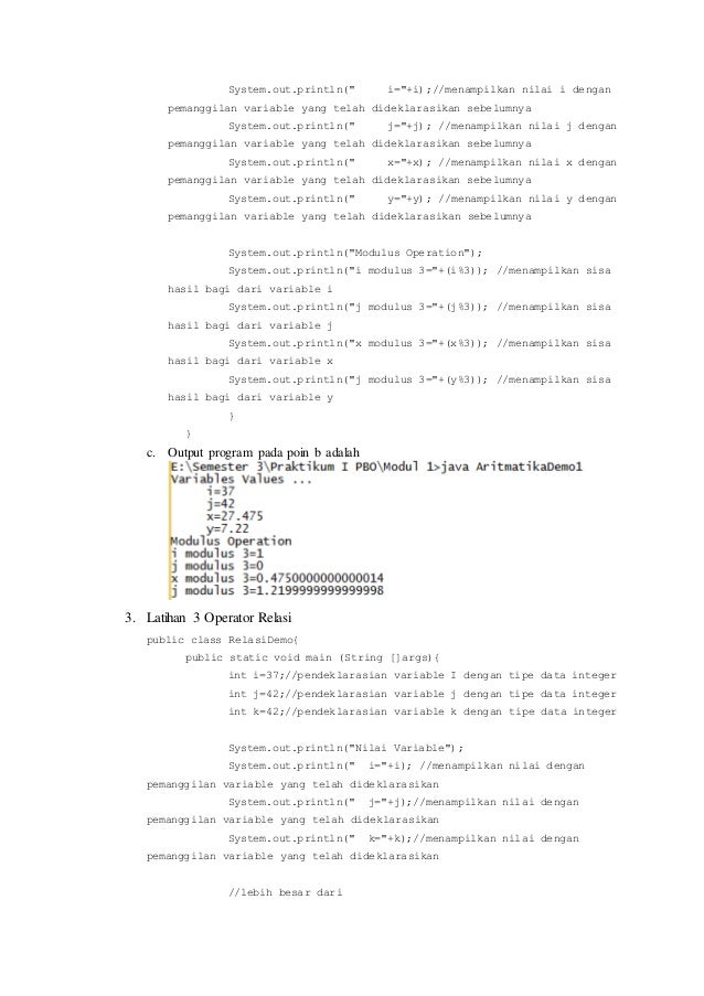 Laporan Modul 1 Praktikum Pemrograman Berbasis Objek
