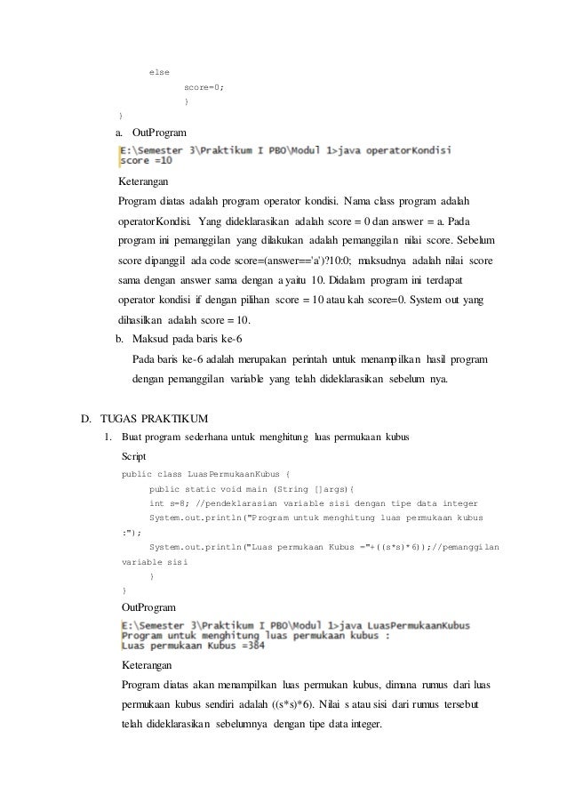 Laporan Modul 1 Praktikum Pemrograman Berbasis Objek