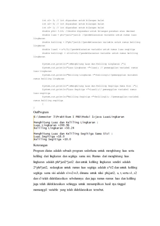 Laporan Modul 1 Praktikum Pemrograman Berbasis Objek