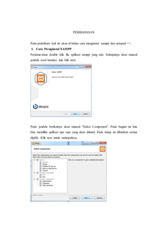 cara instal notepad dan xampp | PDF