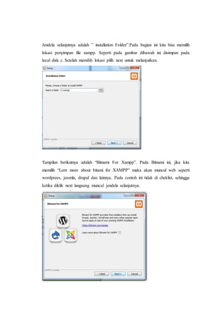 cara instal notepad dan xampp | PDF