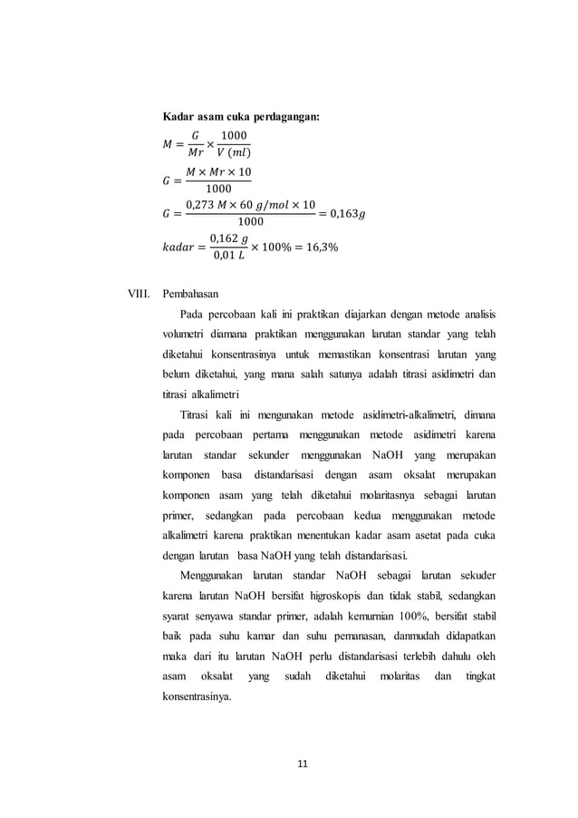 Laporan praktikum asidi alkalimetri doc | DOCX