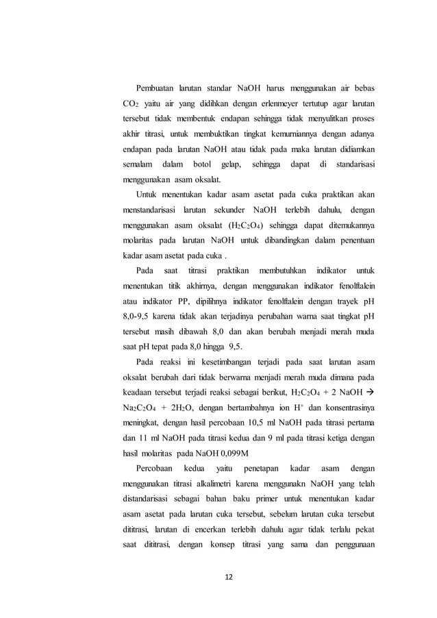 Laporan praktikum asidi alkalimetri doc | DOCX