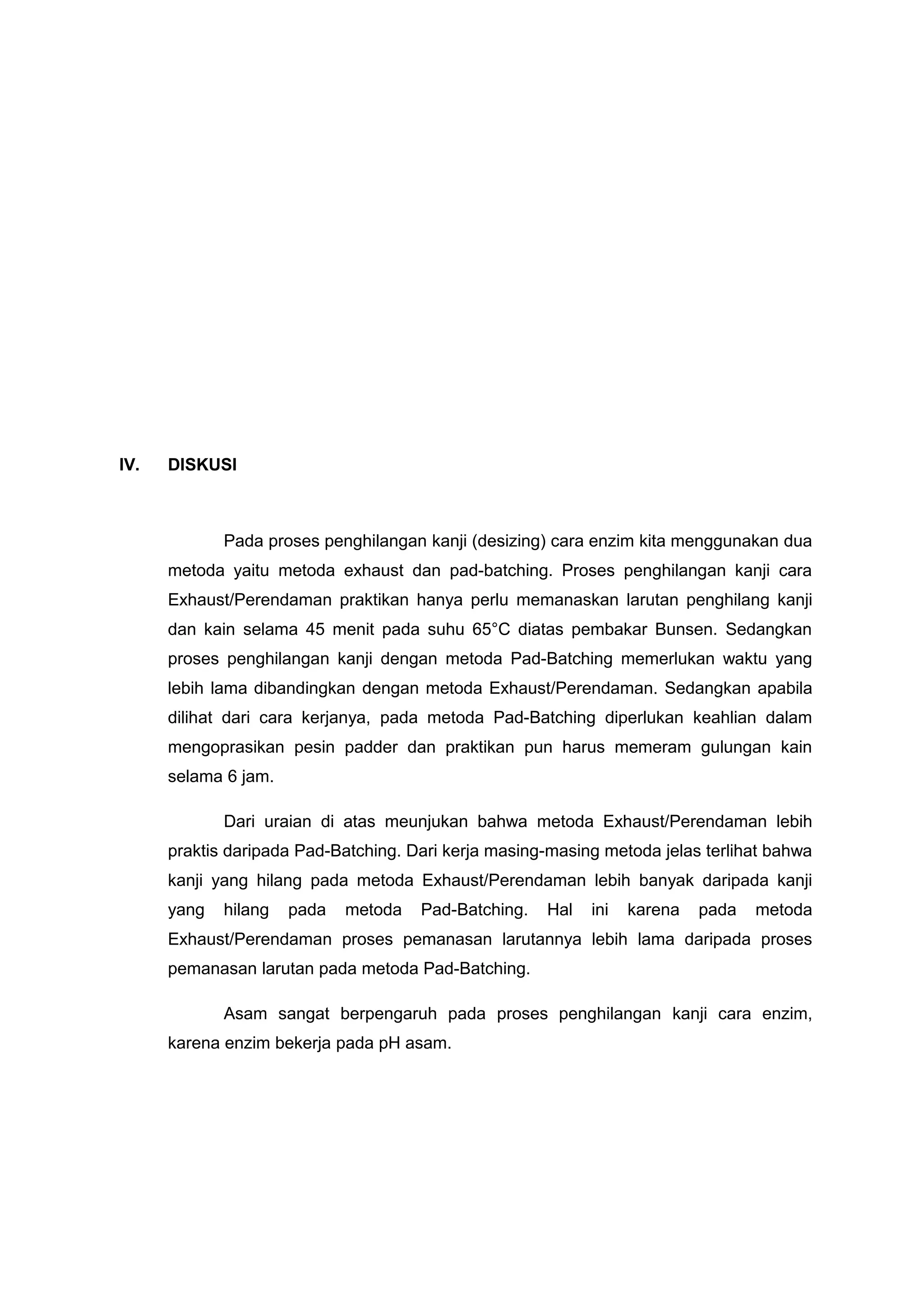 Laporan 1 desizing cara enzim | DOC