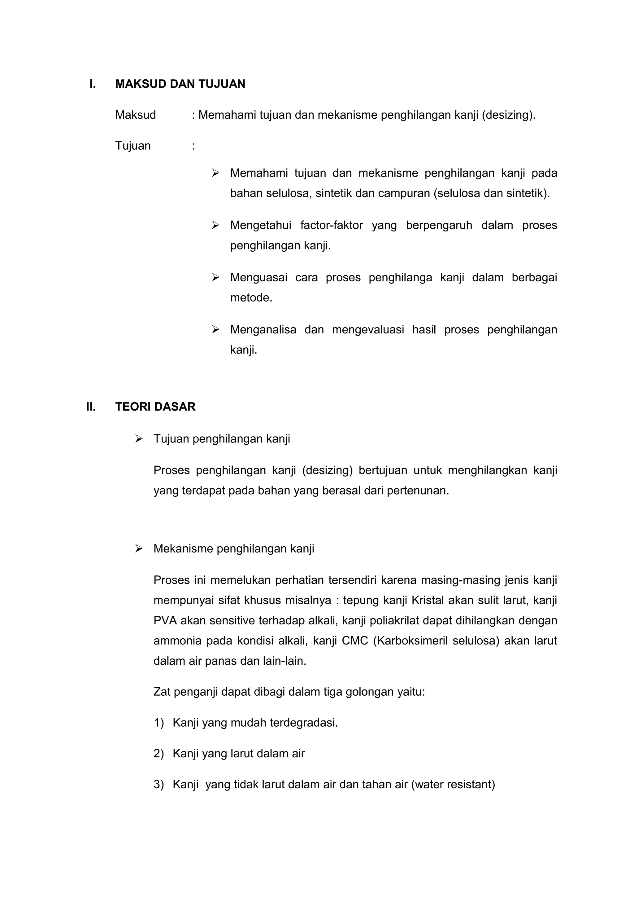 Laporan 1 desizing cara enzim | DOC