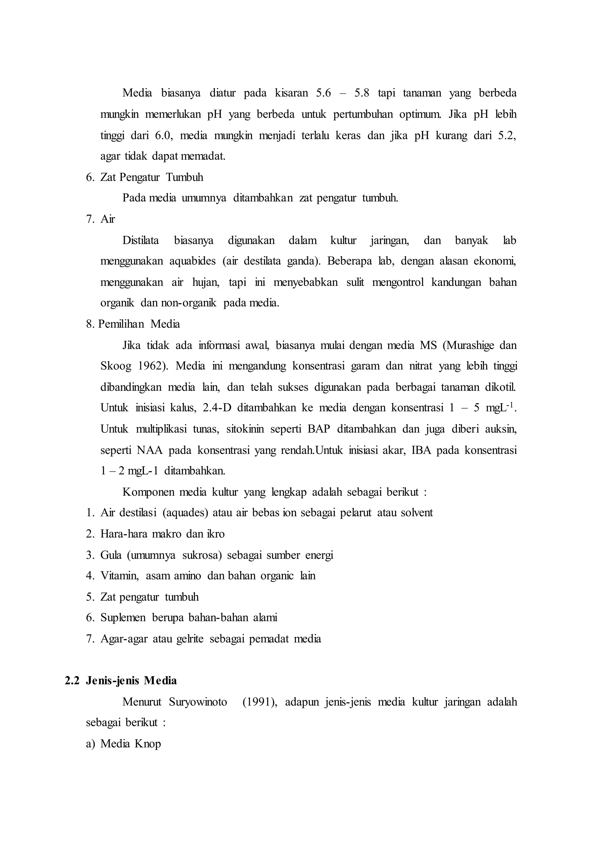 pembuatan larutan stok & media MS | DOCX