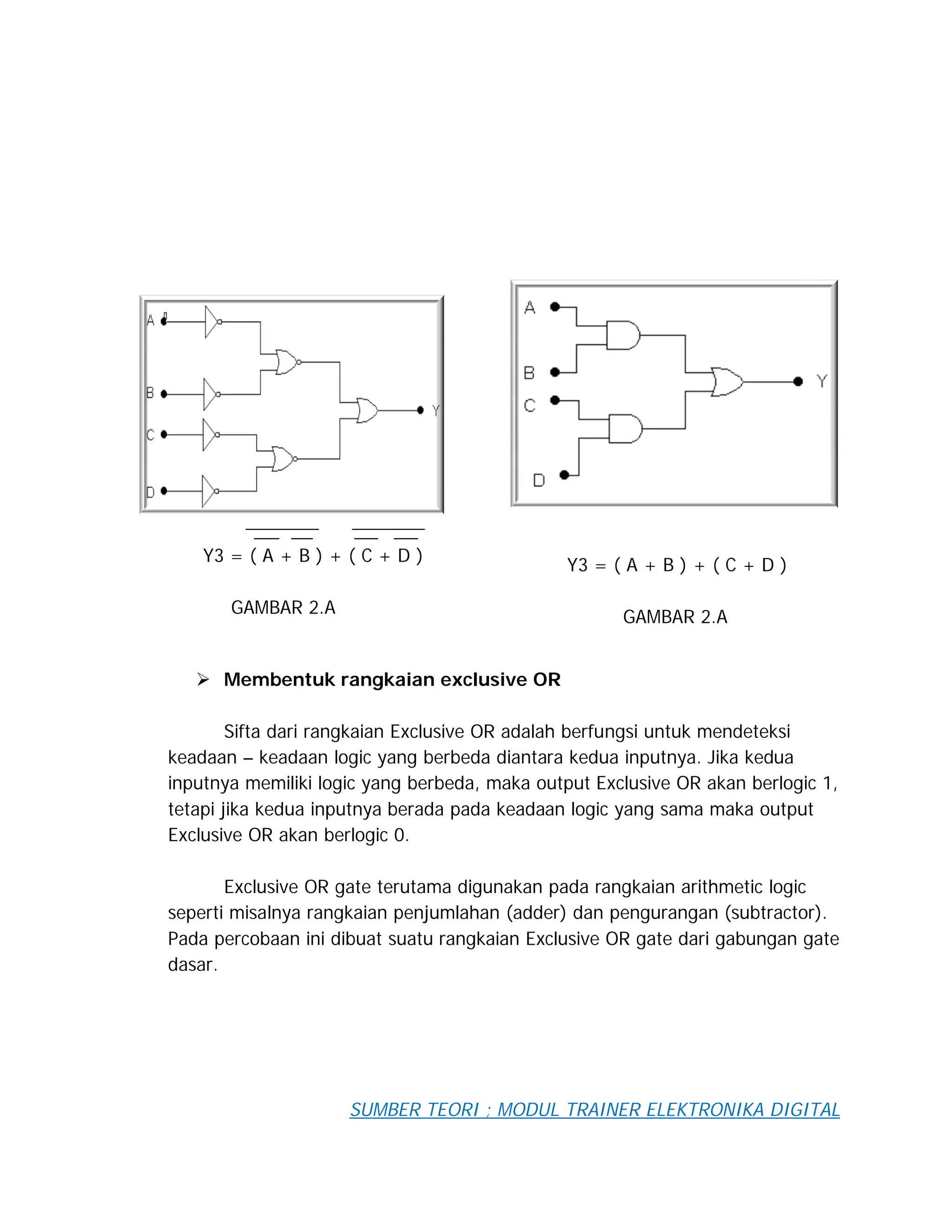 TEOREMA DE MORGAN DAN RANGKAIAN EXCLUSIVE OR | PDF