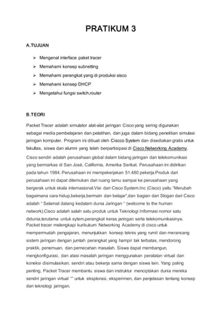 latihan cisco paket tracer | DOCX