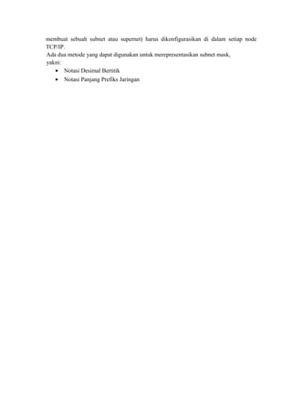 Laporan 3 netmask subnetting | DOC