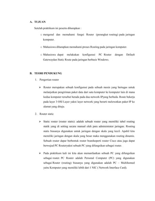 Laporan 5 routing static | DOC