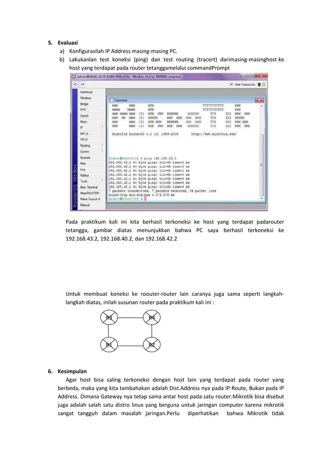 Laporan 5 routing static mikrotic router | DOCX