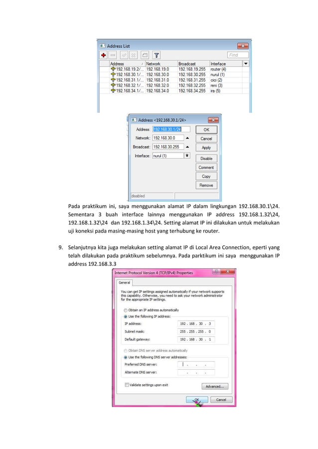 Laporan 5 routing static mikrotic router | DOCX