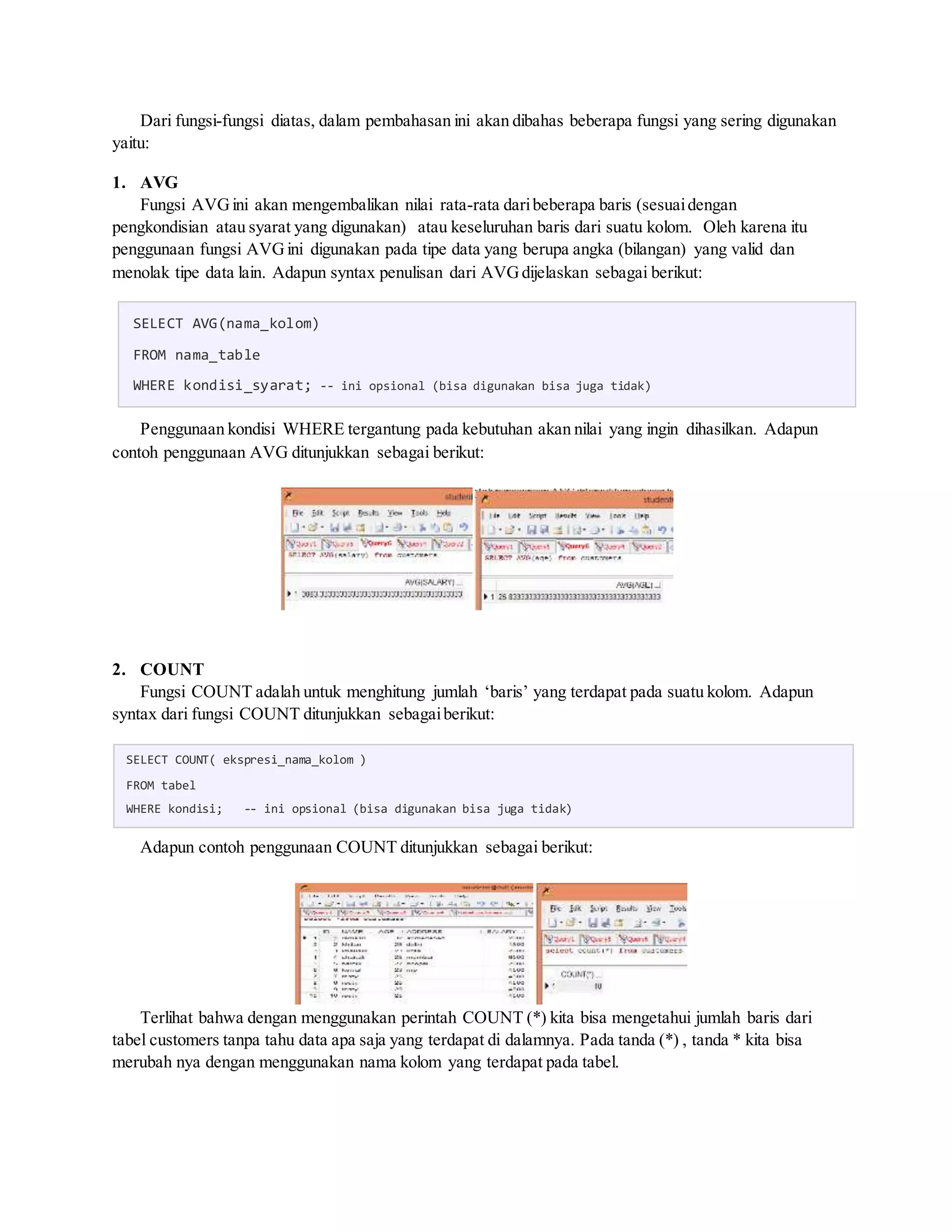 Fungsi Single Row dan Multi Row pada Oracle | DOCX