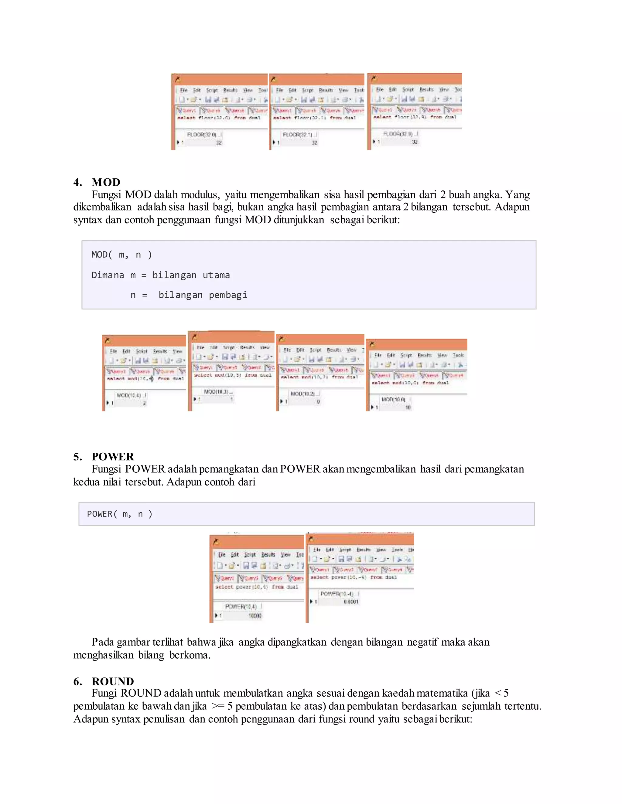 Fungsi Single Row dan Multi Row pada Oracle | DOCX
