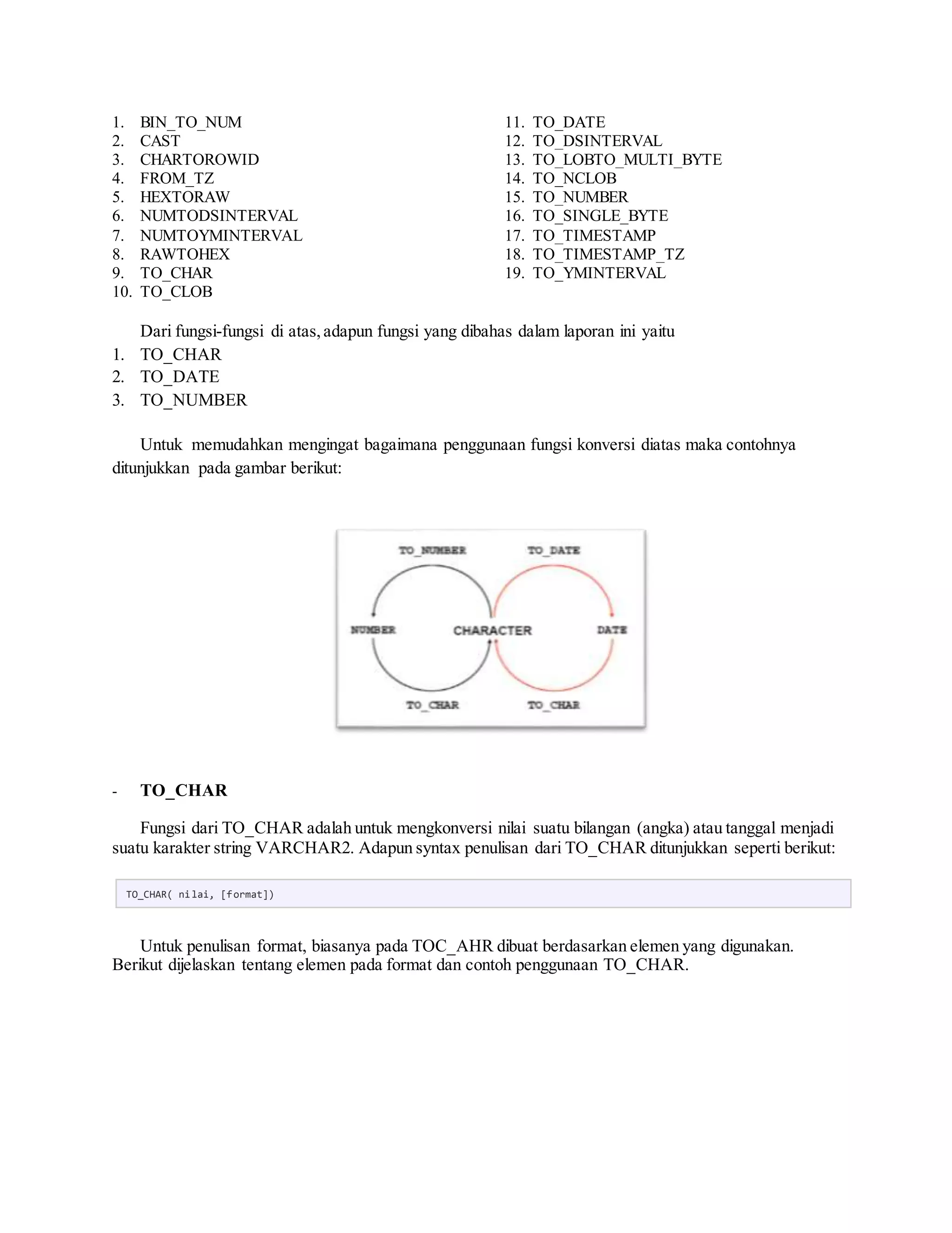 Fungsi Single Row dan Multi Row pada Oracle | DOCX