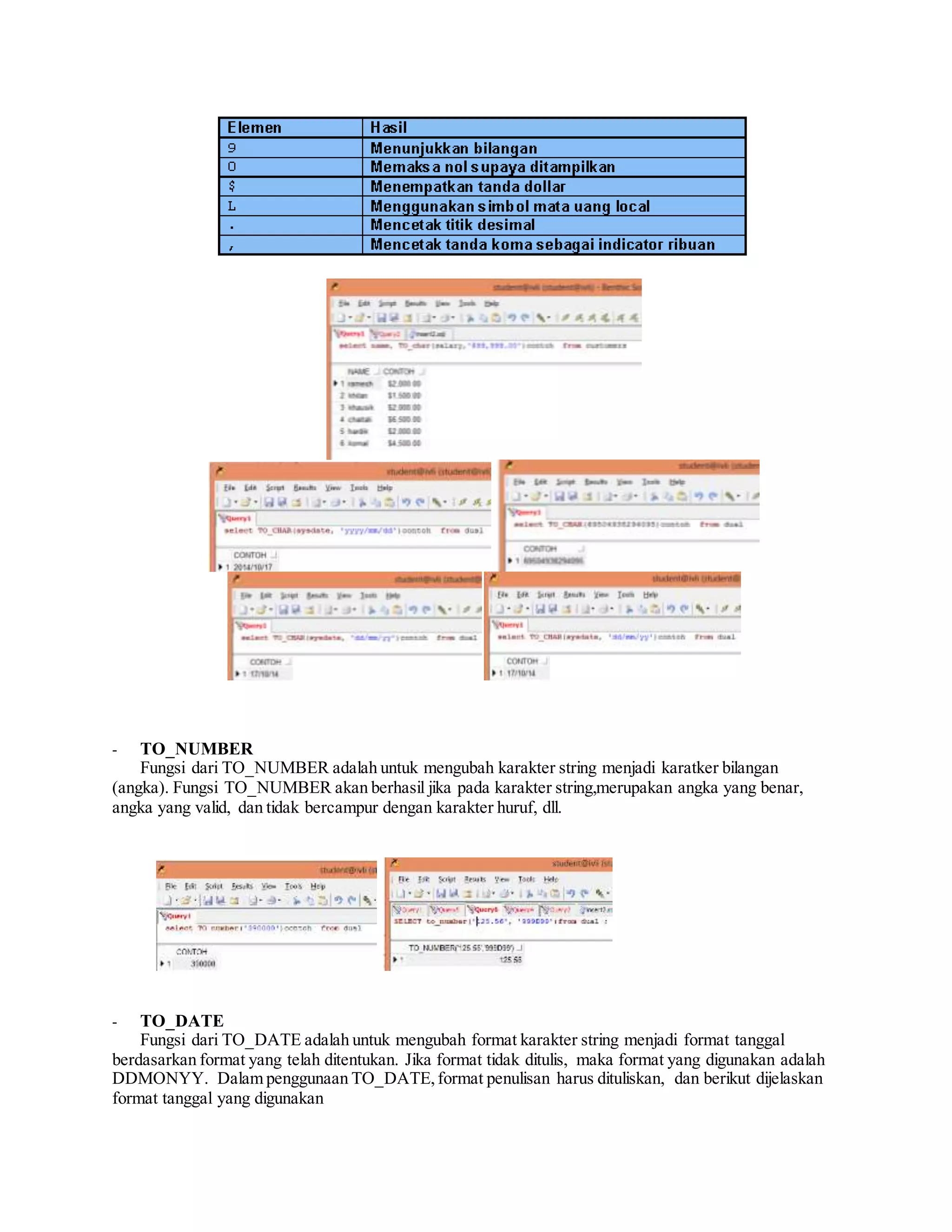 Fungsi Single Row Dan Multi Row Pada Oracle Docx