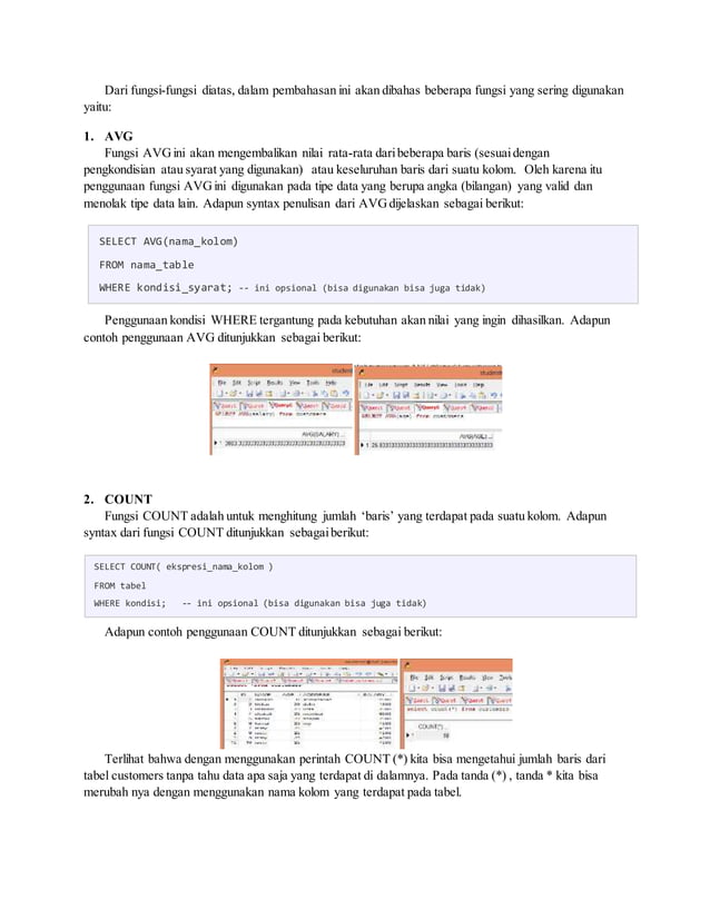 Fungsi Single Row dan Multi Row pada Oracle | DOCX