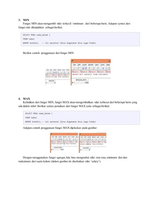 Fungsi Single Row dan Multi Row pada Oracle | DOCX